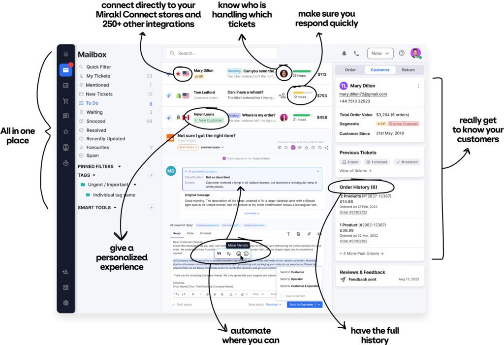 Mirakl Connect Customer Service Software