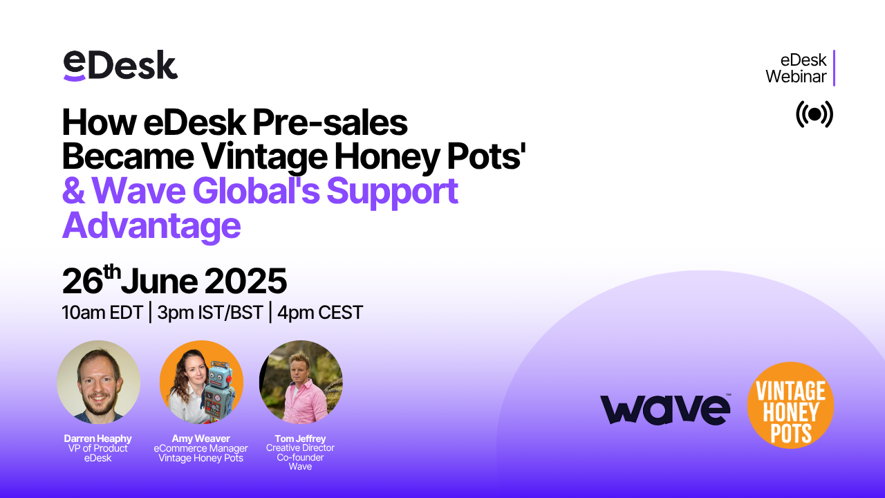 Webinar de preventa de eDesk con Vintage Honey Pots y Wave Global